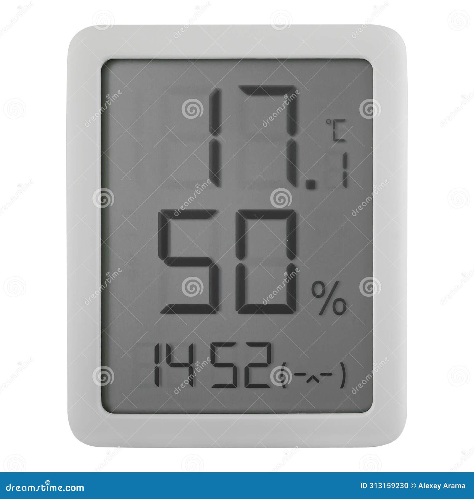 Digital Thermometer Screen, on White Background in Insulation Stock ...