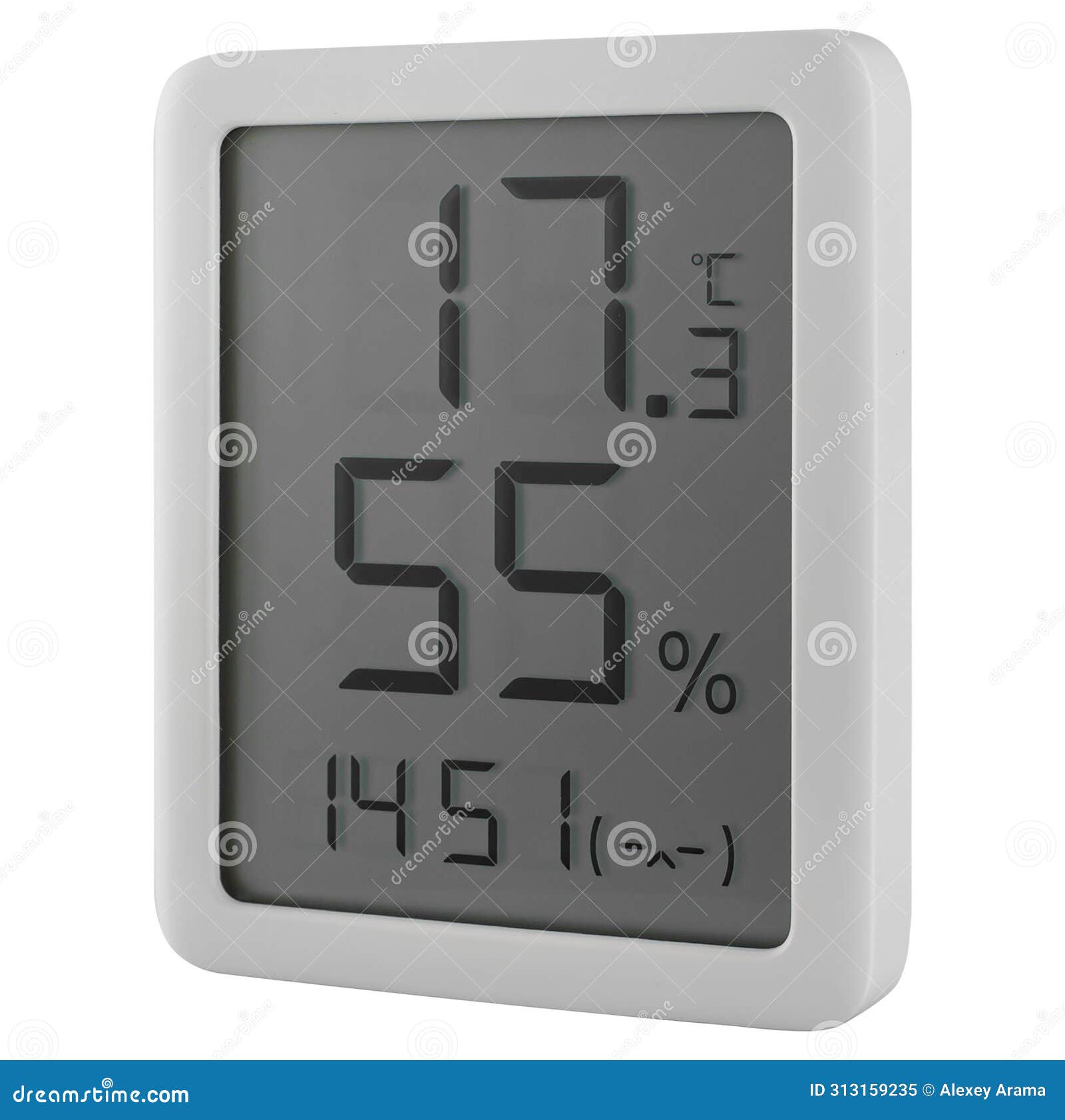 Digital Thermometer Screen, on White Background in Insulation Stock ...