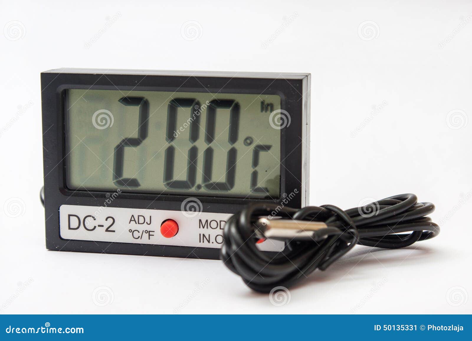 Digital Thermometer with Sensor on the Cable Stock Image - Image of ...