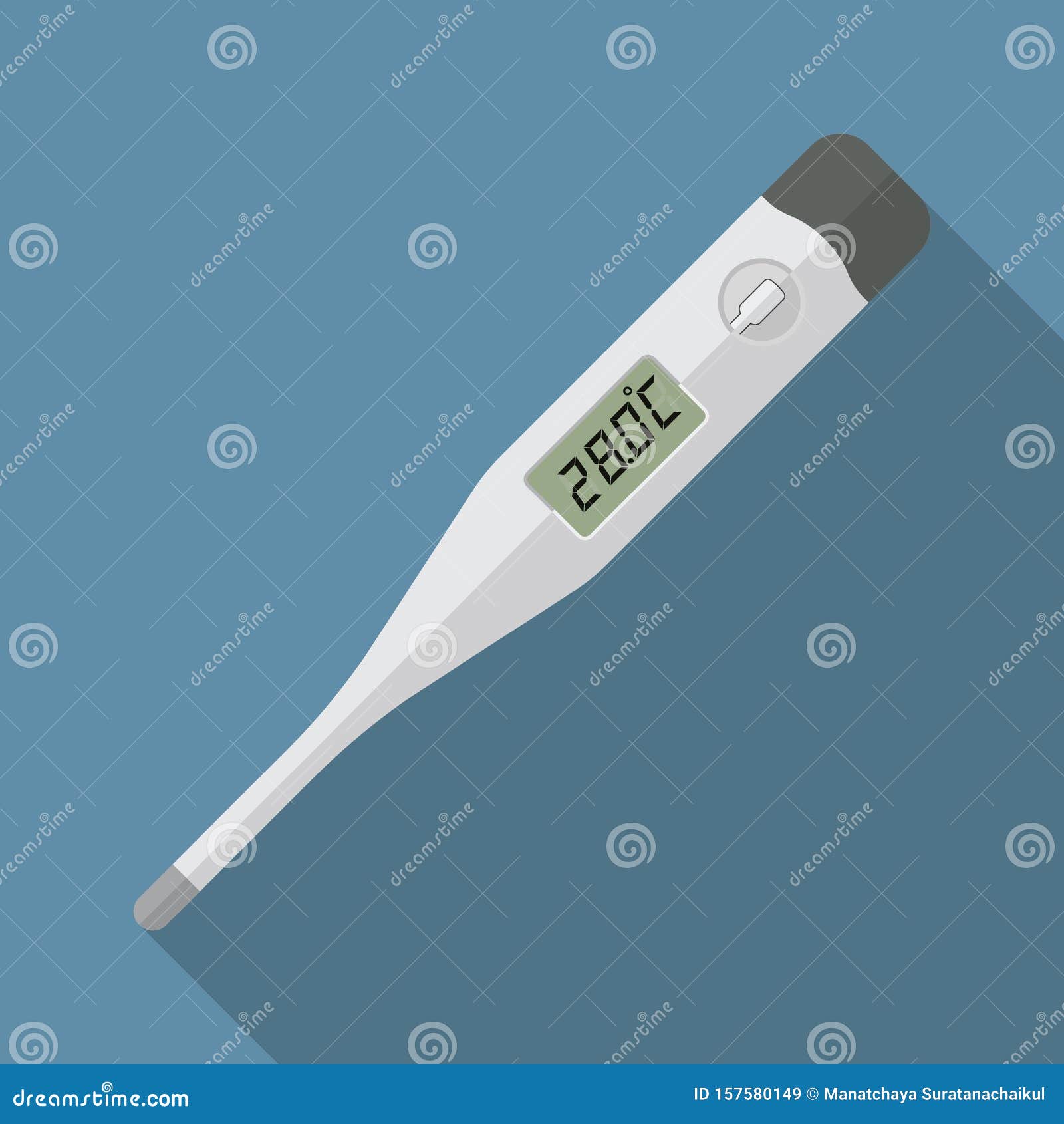 Digital thermometer. stock illustration. Illustration of accuracy ...