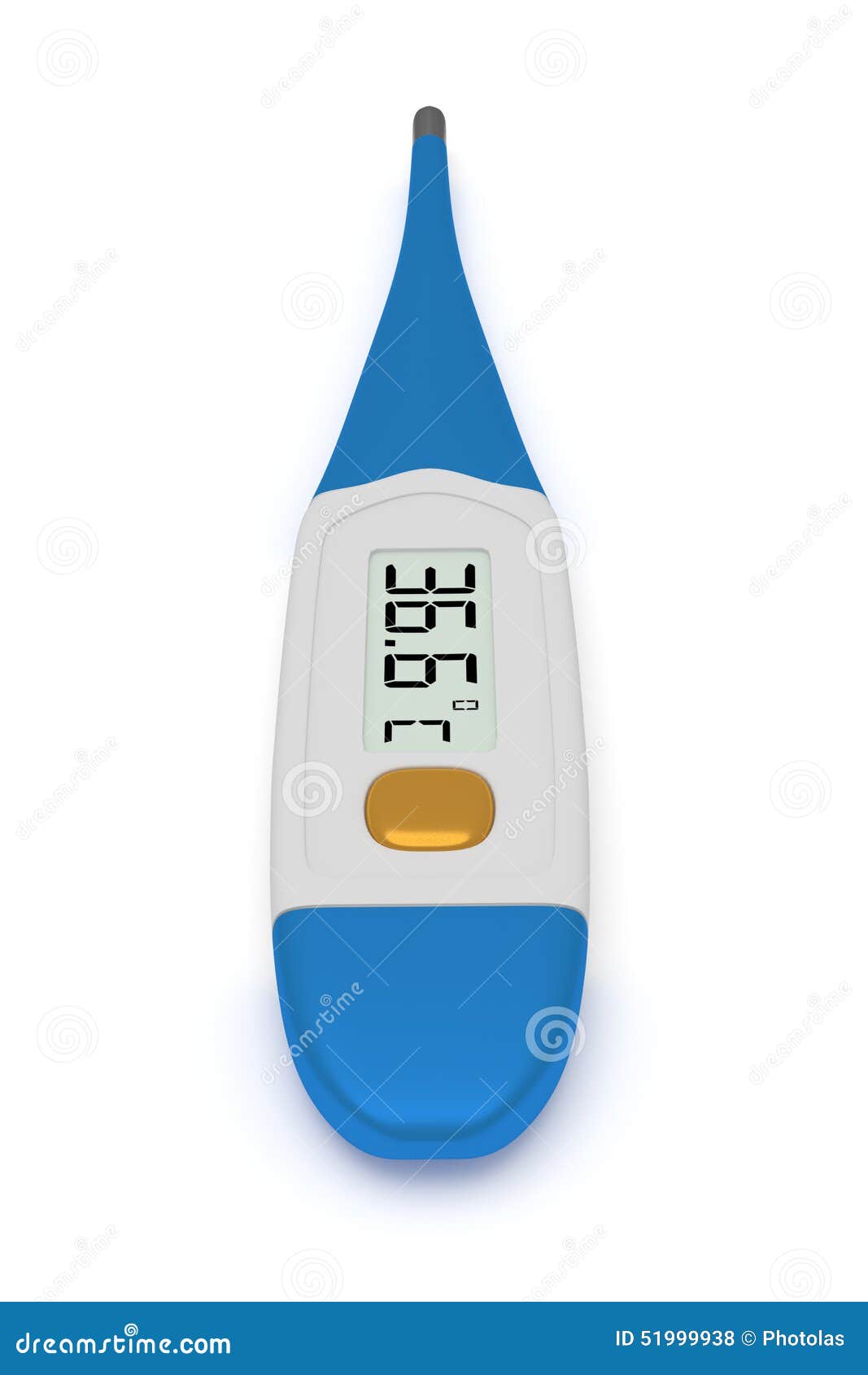 Digital Thermometer on a White Background. 3D Render Stock Illustration ...