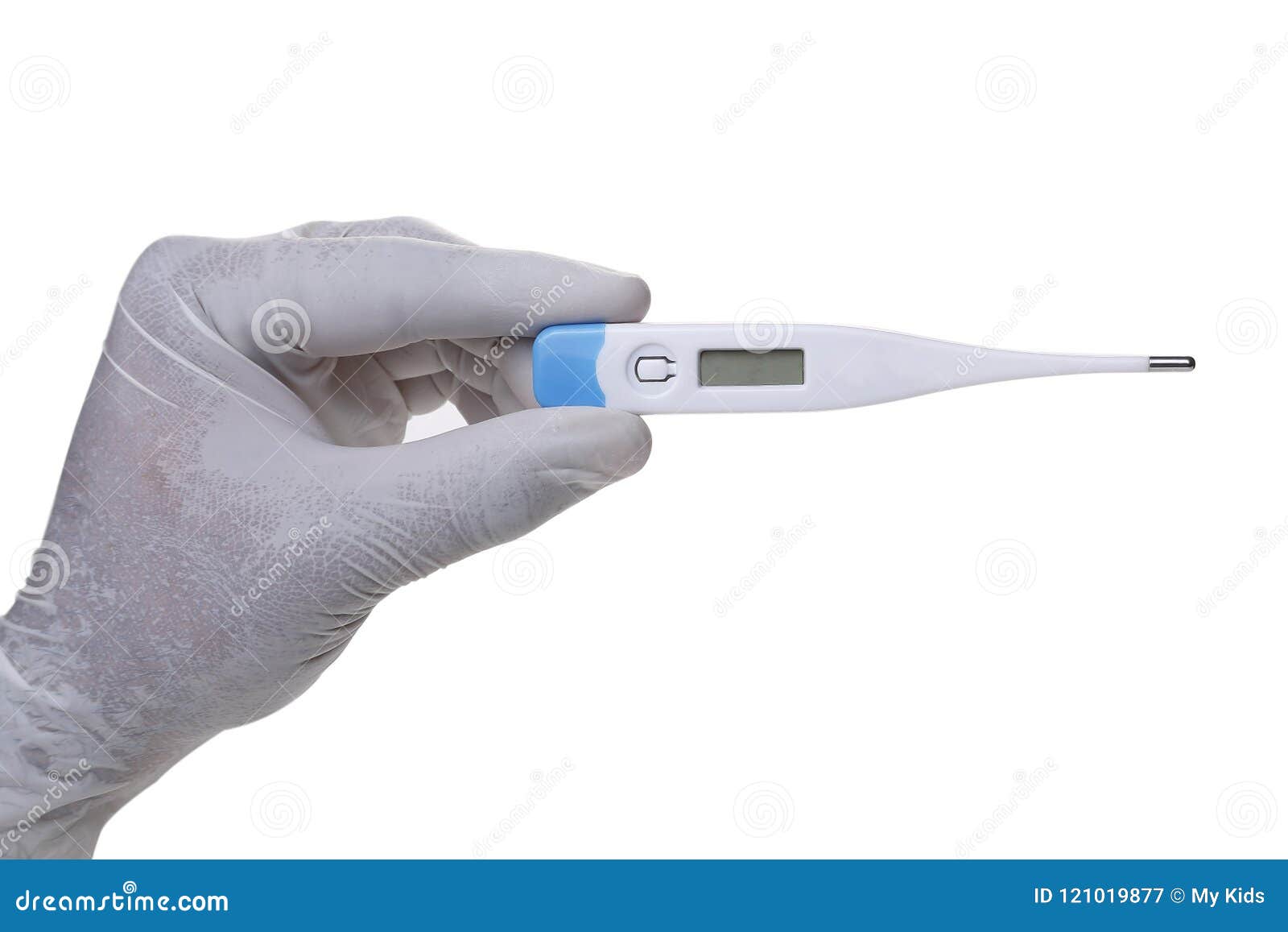 Digital Thermometer on White Background Stock Image - Image of holding ...