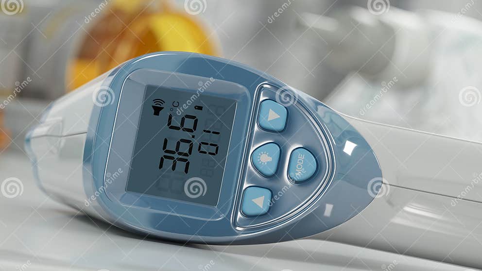 Digital Thermometer with Wireless Connectivity and Display Stock Image ...