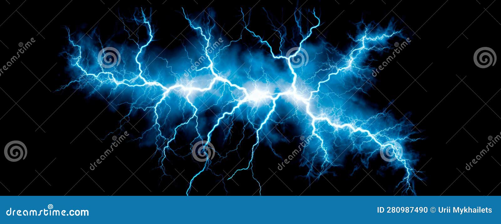 Nanopunk Fusion: Electrifying Lightning Strikes On A Dark Canvas Stock ...