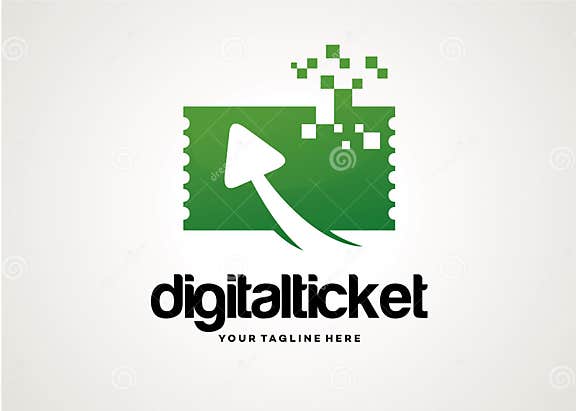 Digital Ticket Logo Template Design Vector Stock Vector - Illustration ...