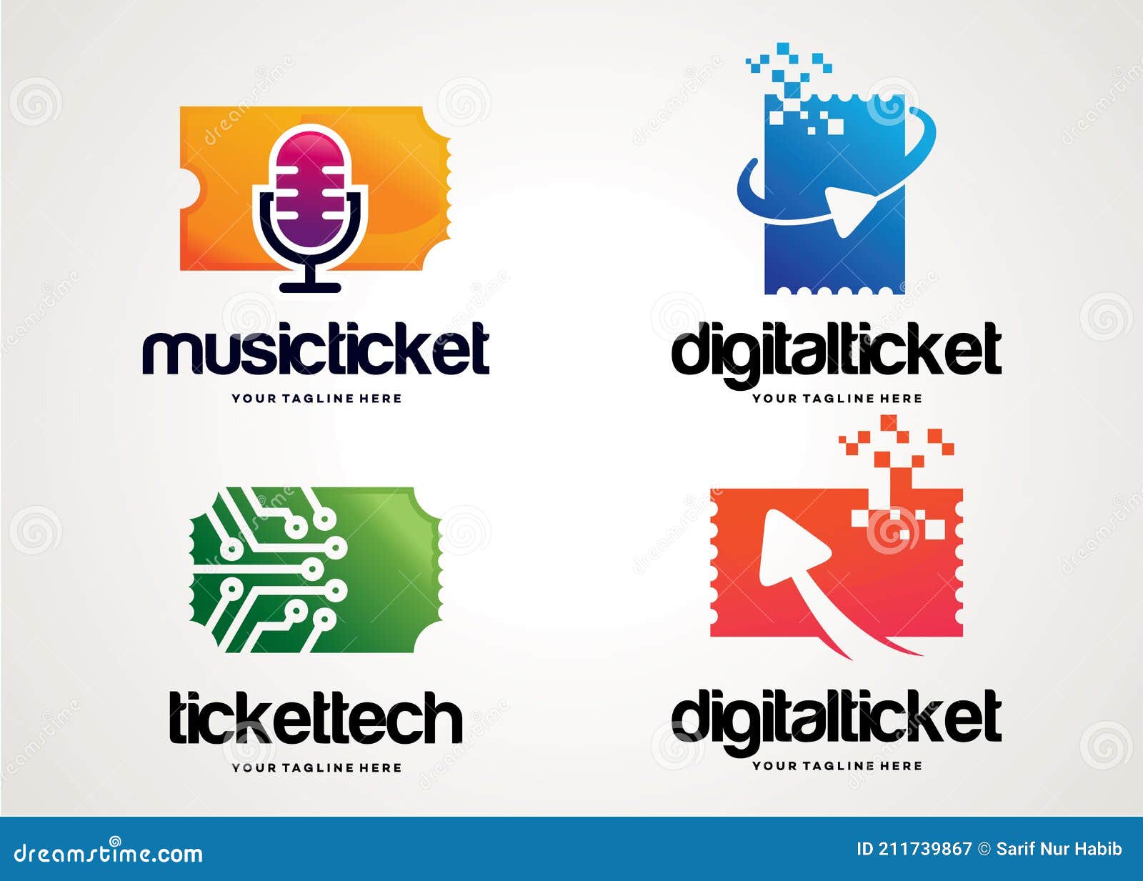 Digital Ticket Logo Template Design Vector Stock Vector - Illustration ...