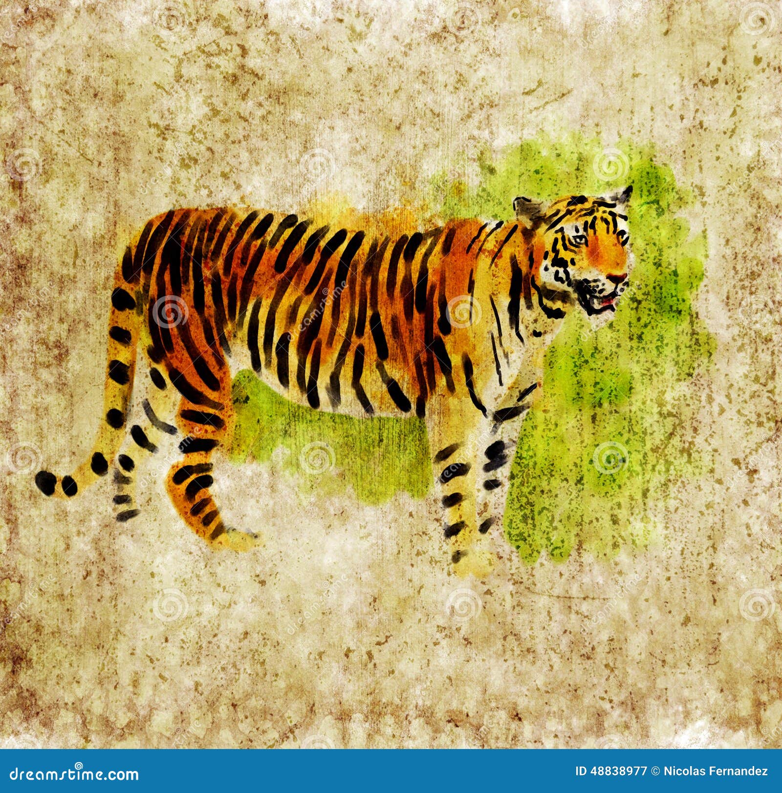 Digital tiger stock illustration. Illustration of asia - 48838977