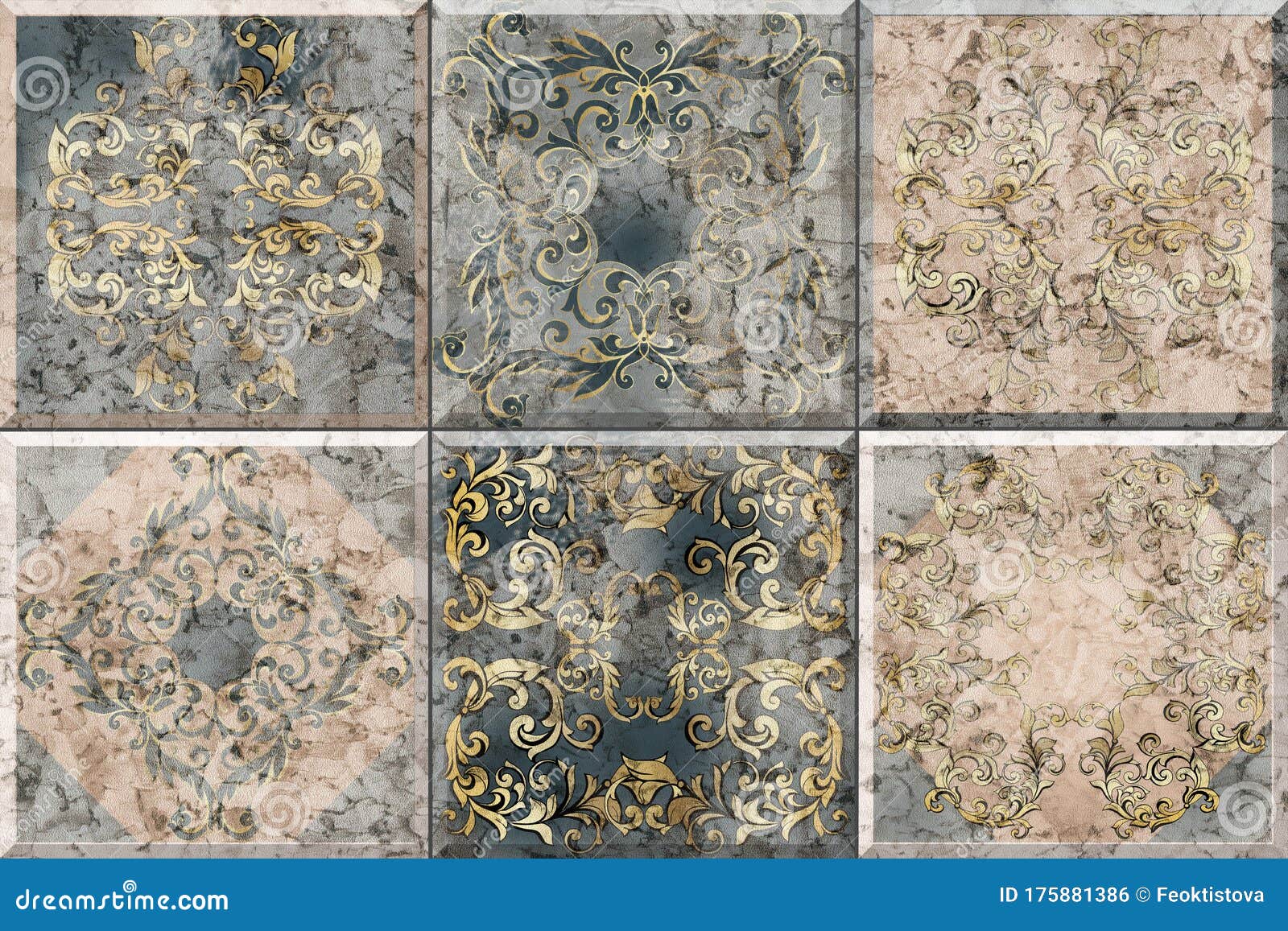 Digital Tiles Design Ceramic Wall Tiles Decoration Stock Photo - Image ...