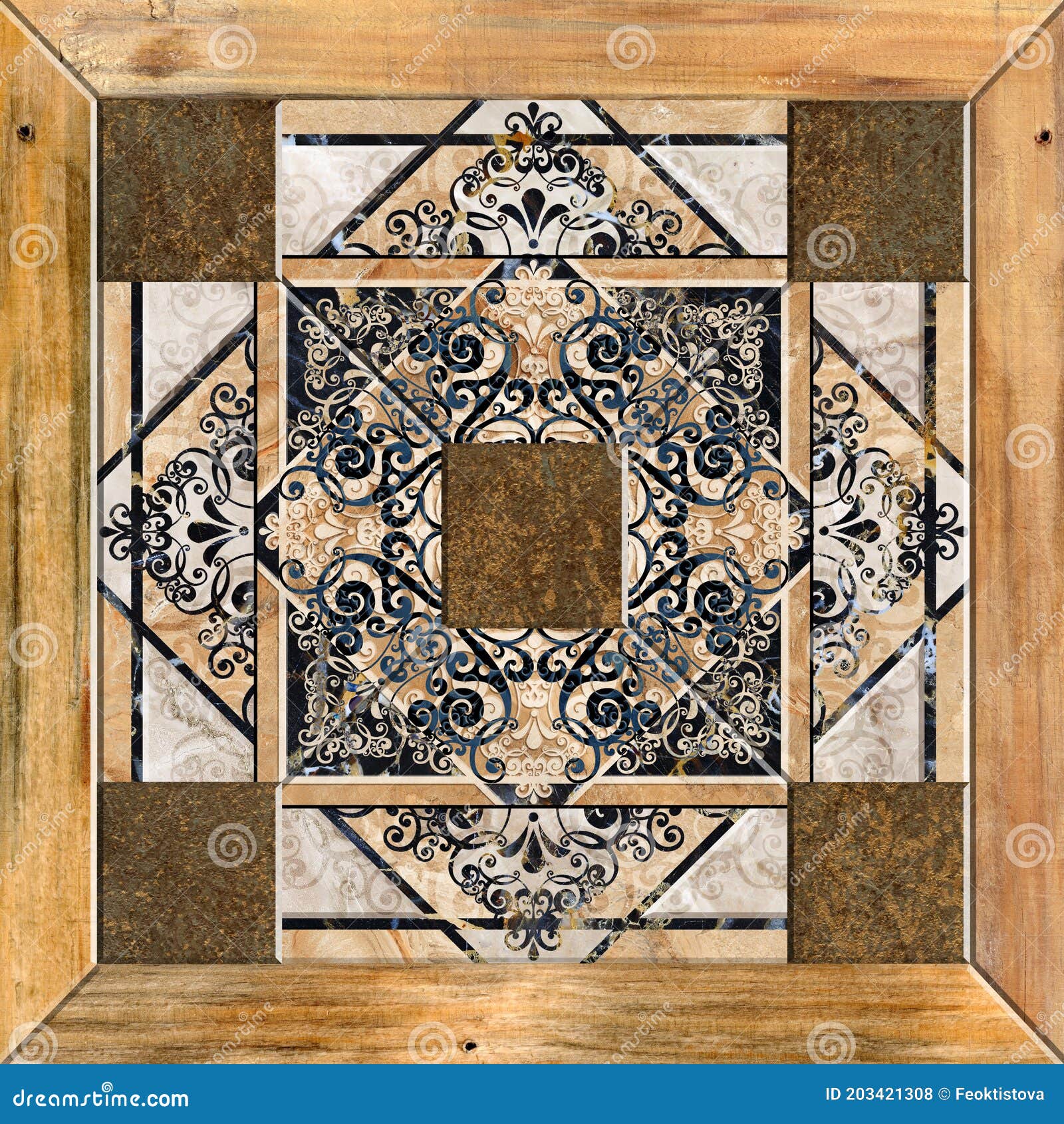 Digital Tile Design Ceramic Wall Damask Decoration Stock Photo - Image ...