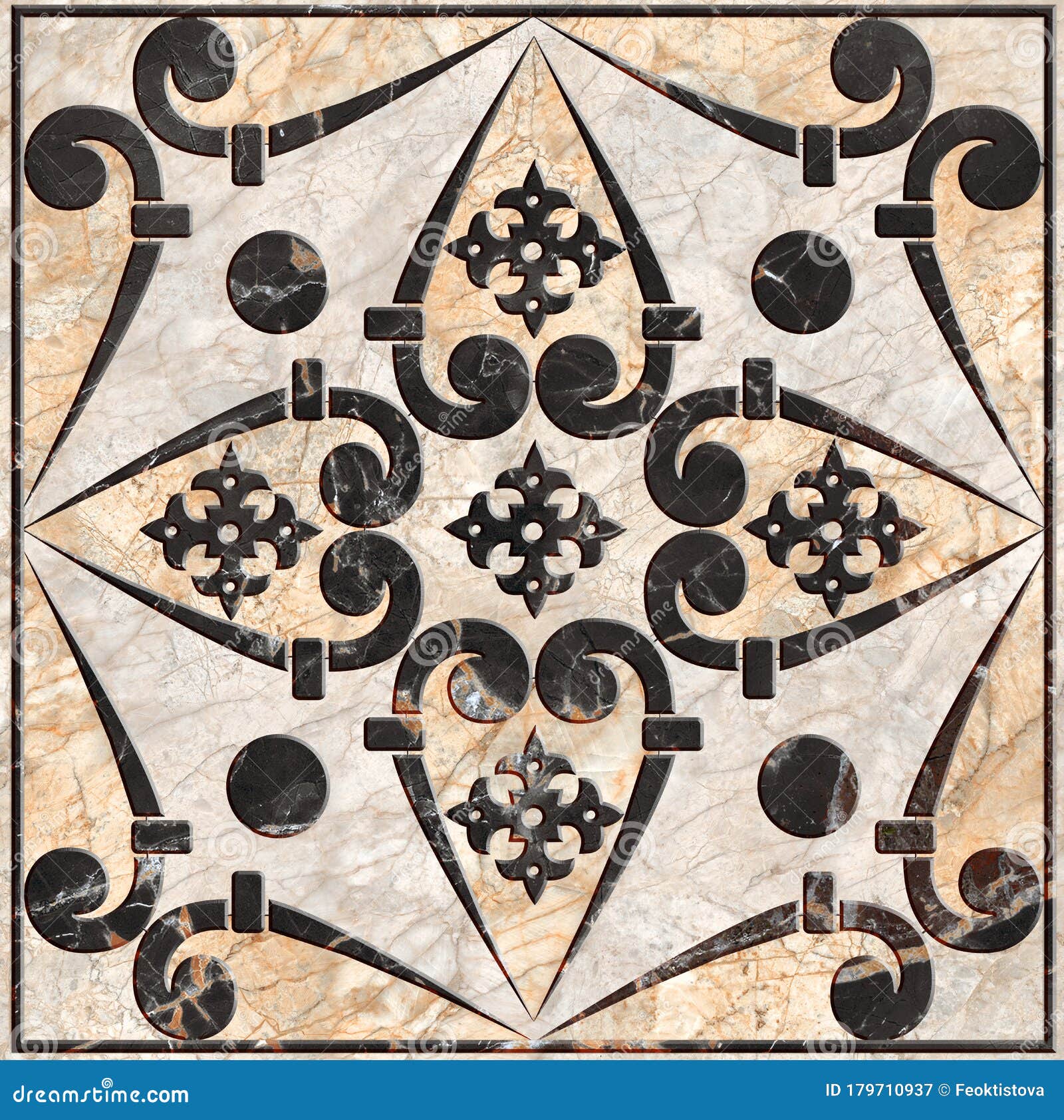 Digital Vintage Aged Ceramic Wall Tiles Decoration Stock Illustration ...
