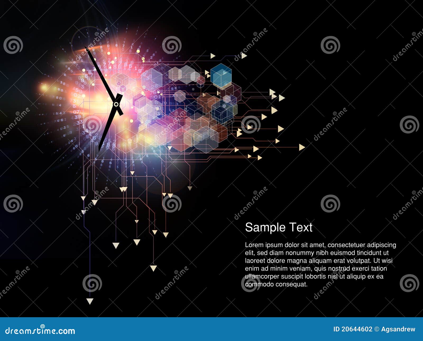 Digital Time Abstract stock illustration. Illustration of template ...