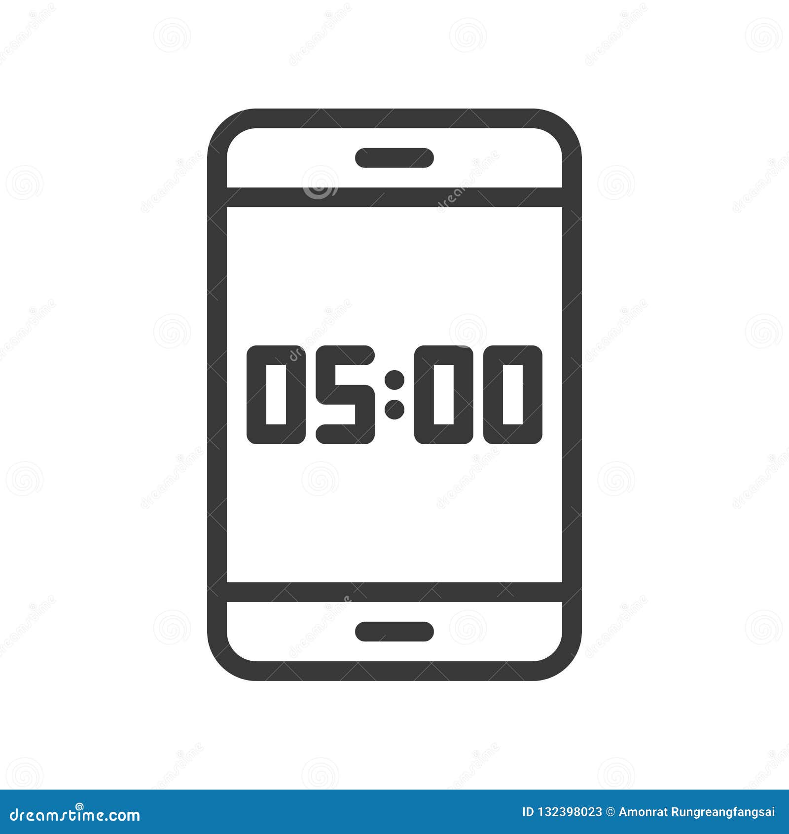 Digital Time on Device Screen, Time and Clock Related Icon Pixel Stock ...