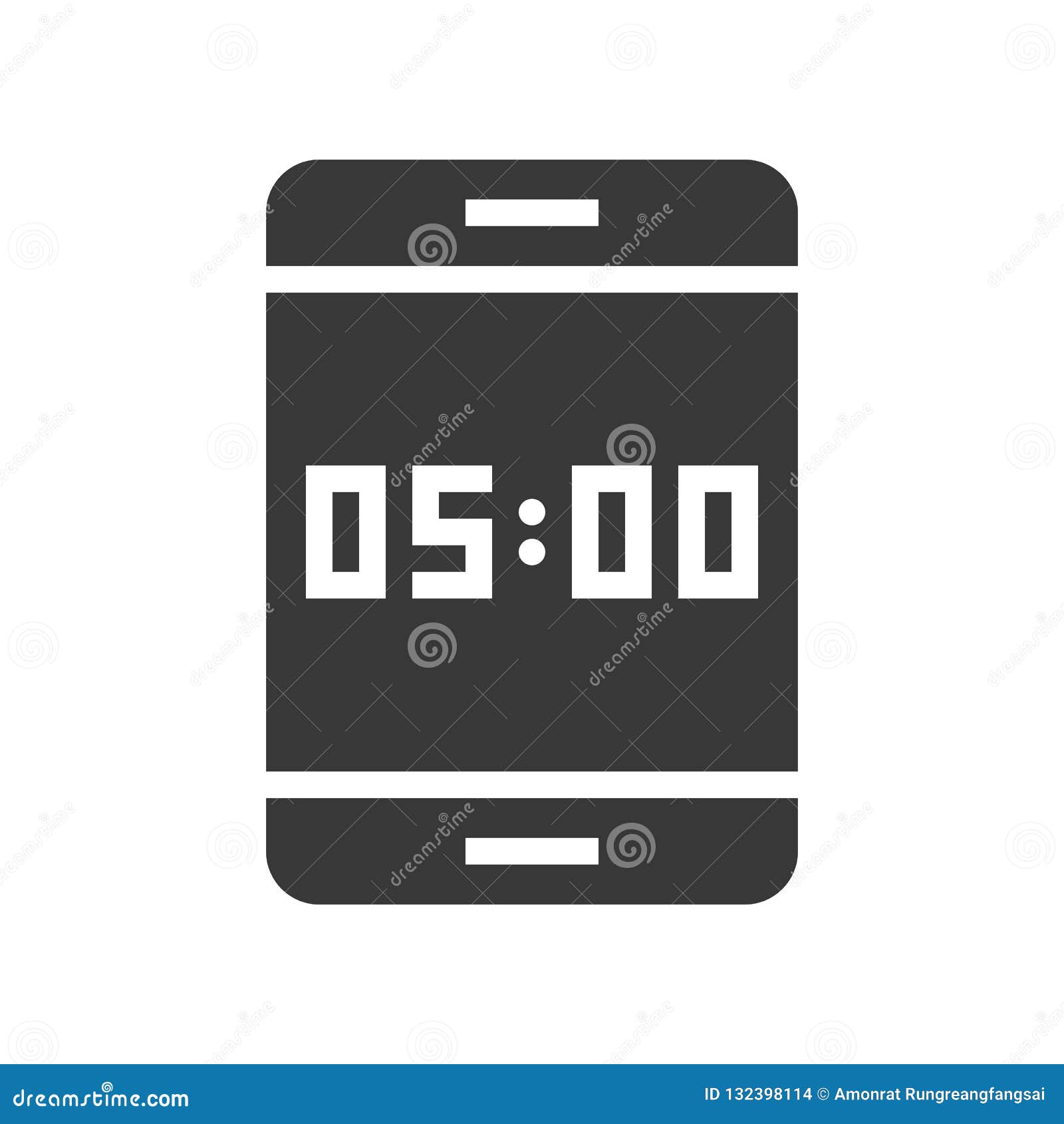 Digital Time on Device Screen, Time and Clock Related Icon Pixel Stock ...