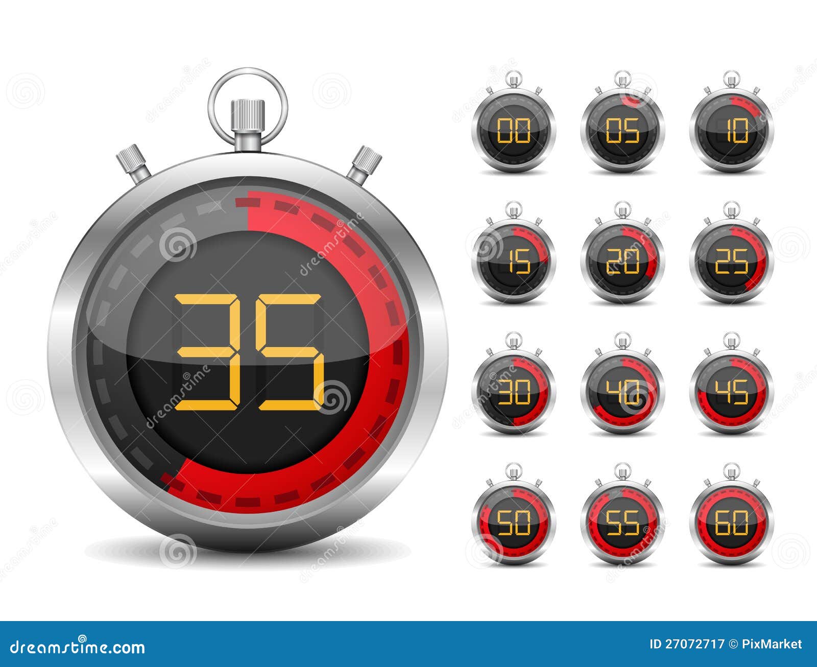 Digital Timer stock vector. Illustration of design, second - 27072717