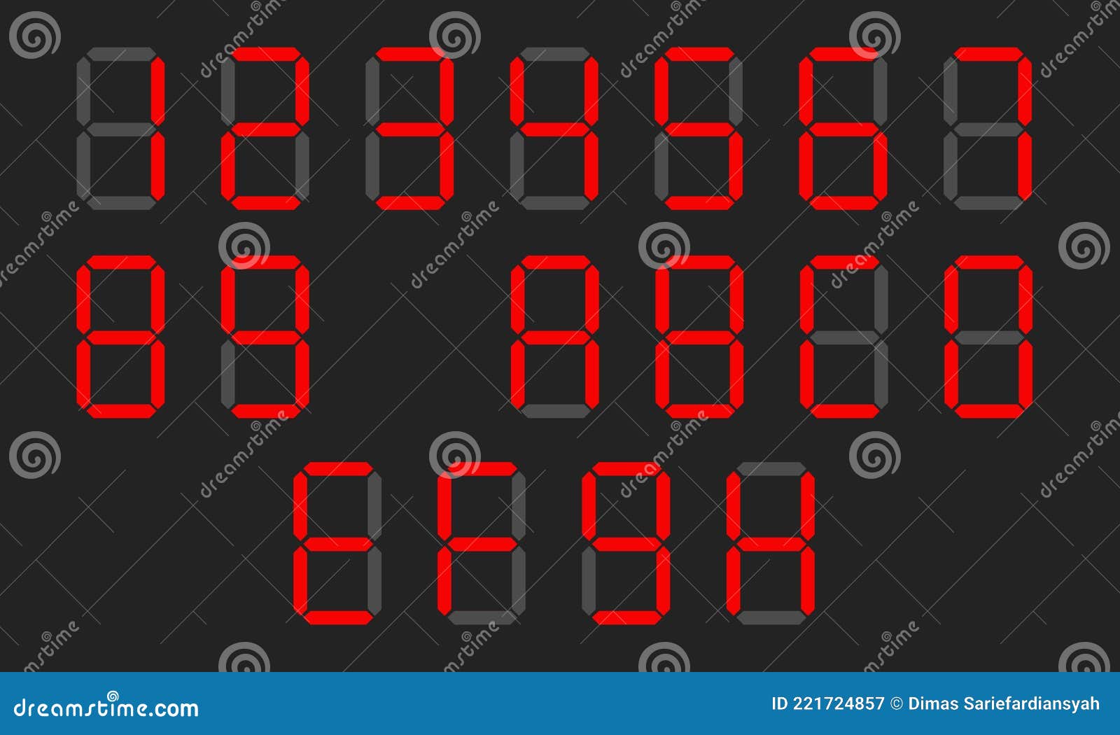 Digital Timer Counter Number Display Font Vector Stock Vector ...
