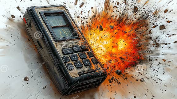 Digital Timer Detonator Triggering Explosion in Action. Stock Photo ...