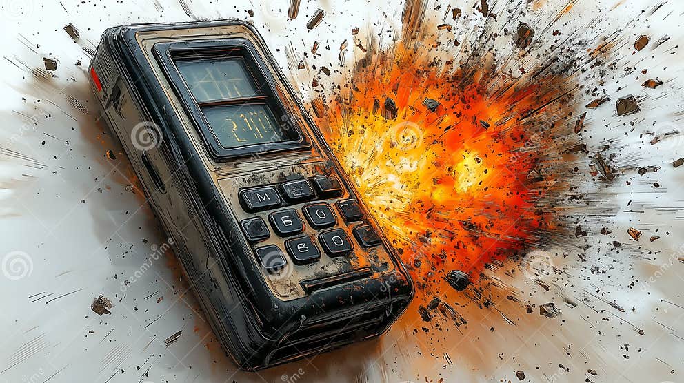 Digital Timer Detonator Triggering Explosion in Action. Stock Photo ...