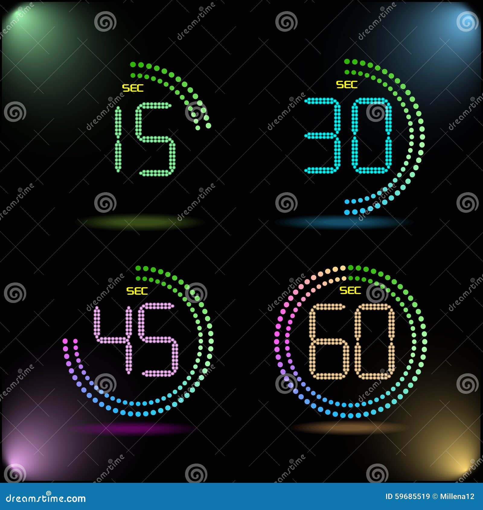 Digital timer stock vector. Illustration of start, hour - 59685519