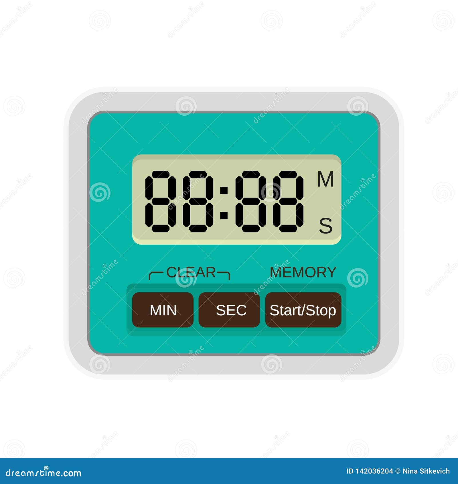 Digital Timer Icon, Flat Style Stock Vector - Illustration of frame ...