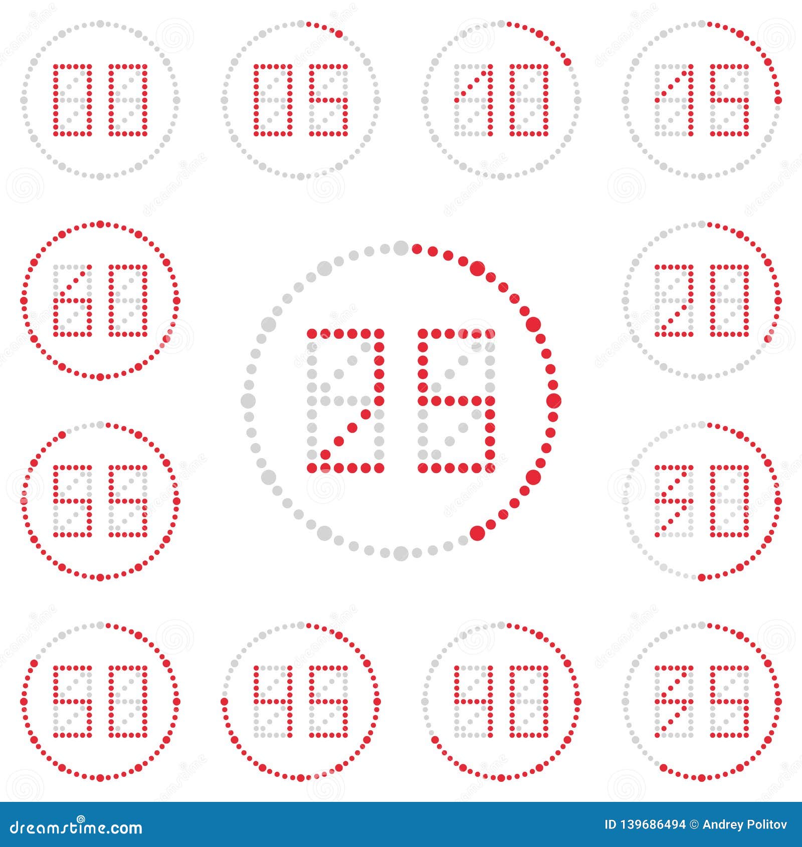 Digital Timer, Matrix Style Vector Stock Vector - Illustration of icon ...