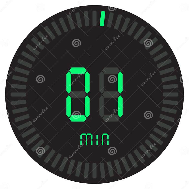 The Digital Timer 1 Minute. Electronic Stopwatch with a Gradient Dial ...