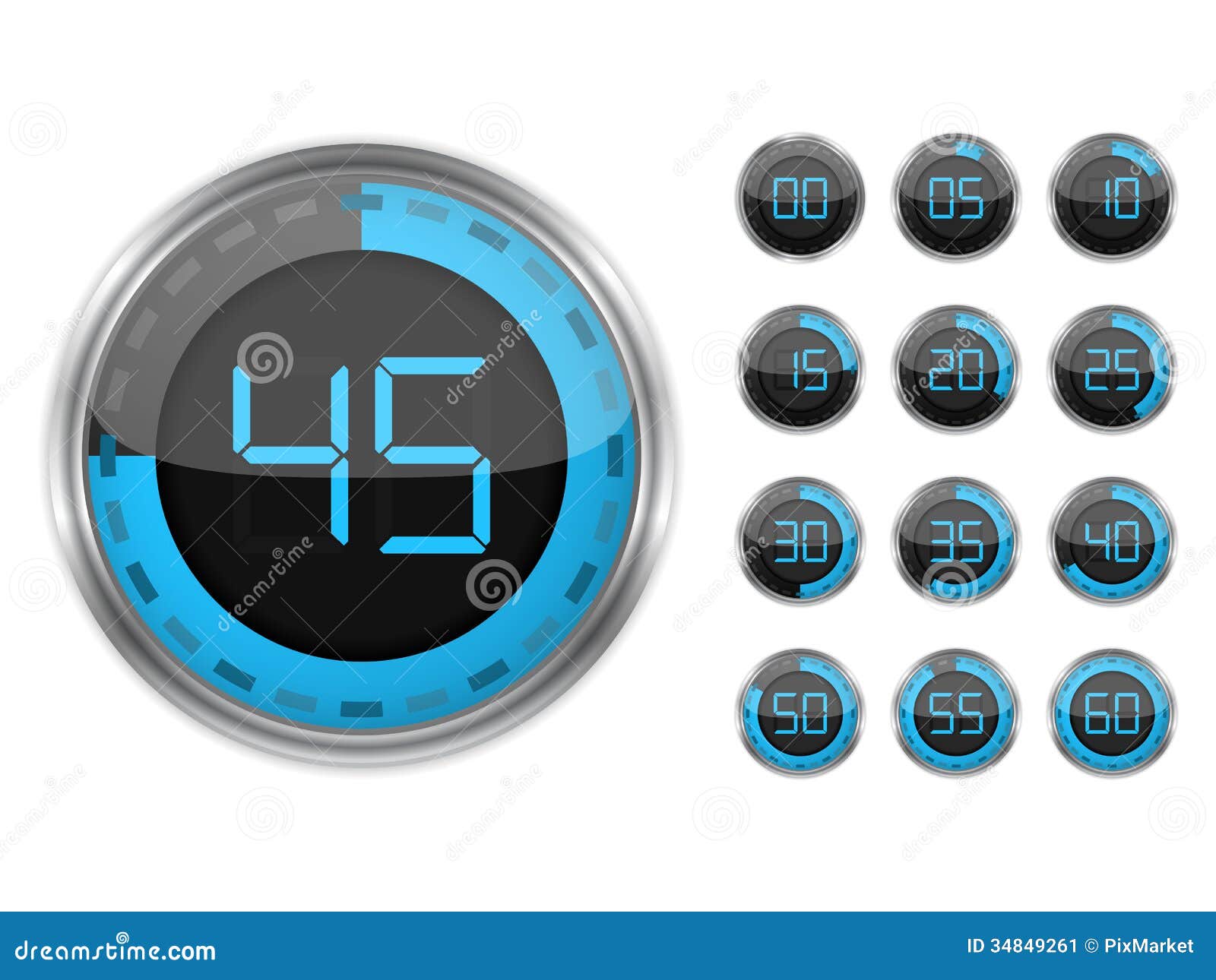 Digital Timer Cartoon Vector | CartoonDealer.com #34849261
