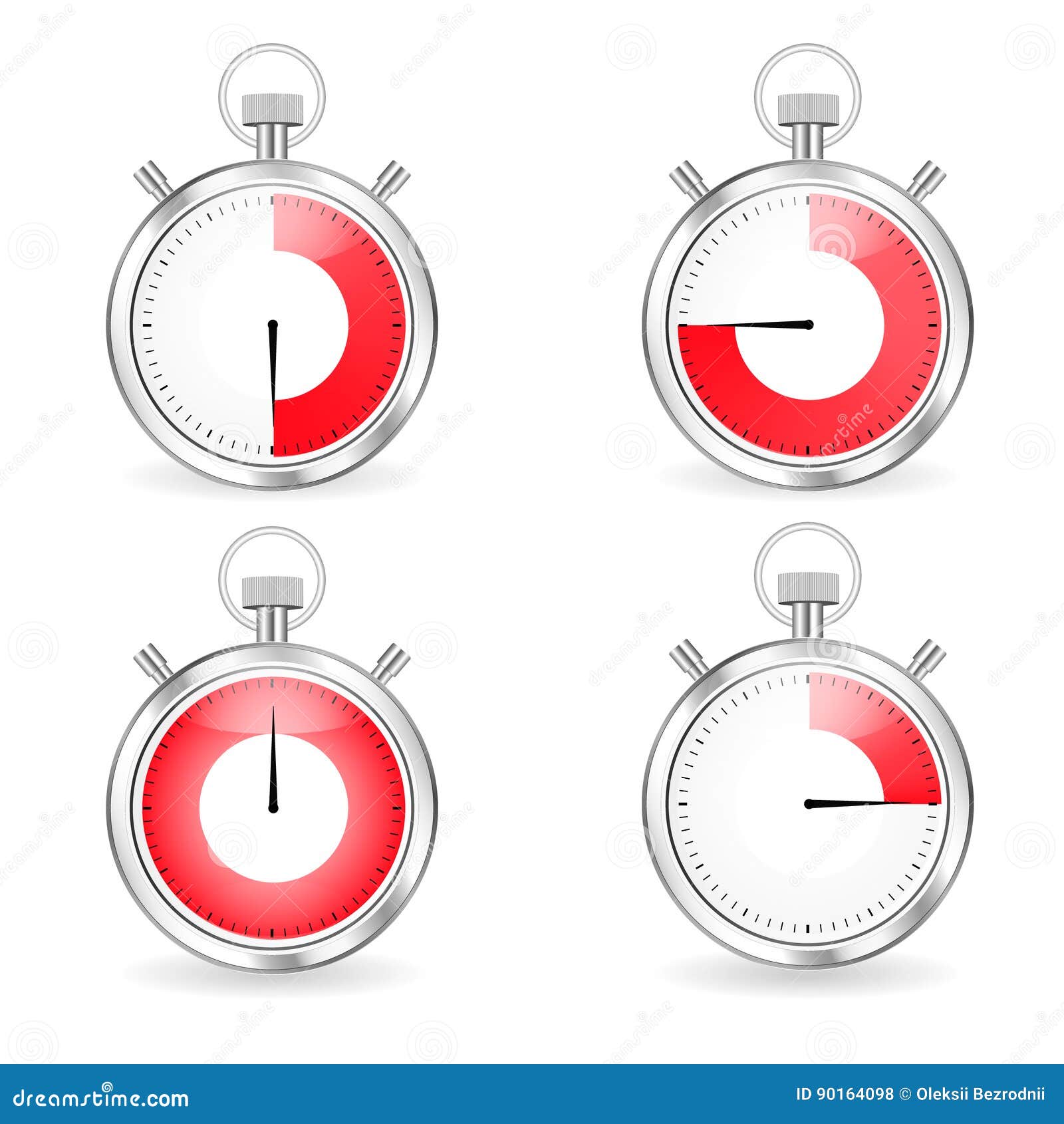 Set Of Digital Timers Or Stopwatches With A Period Or Time Cutoff With ...