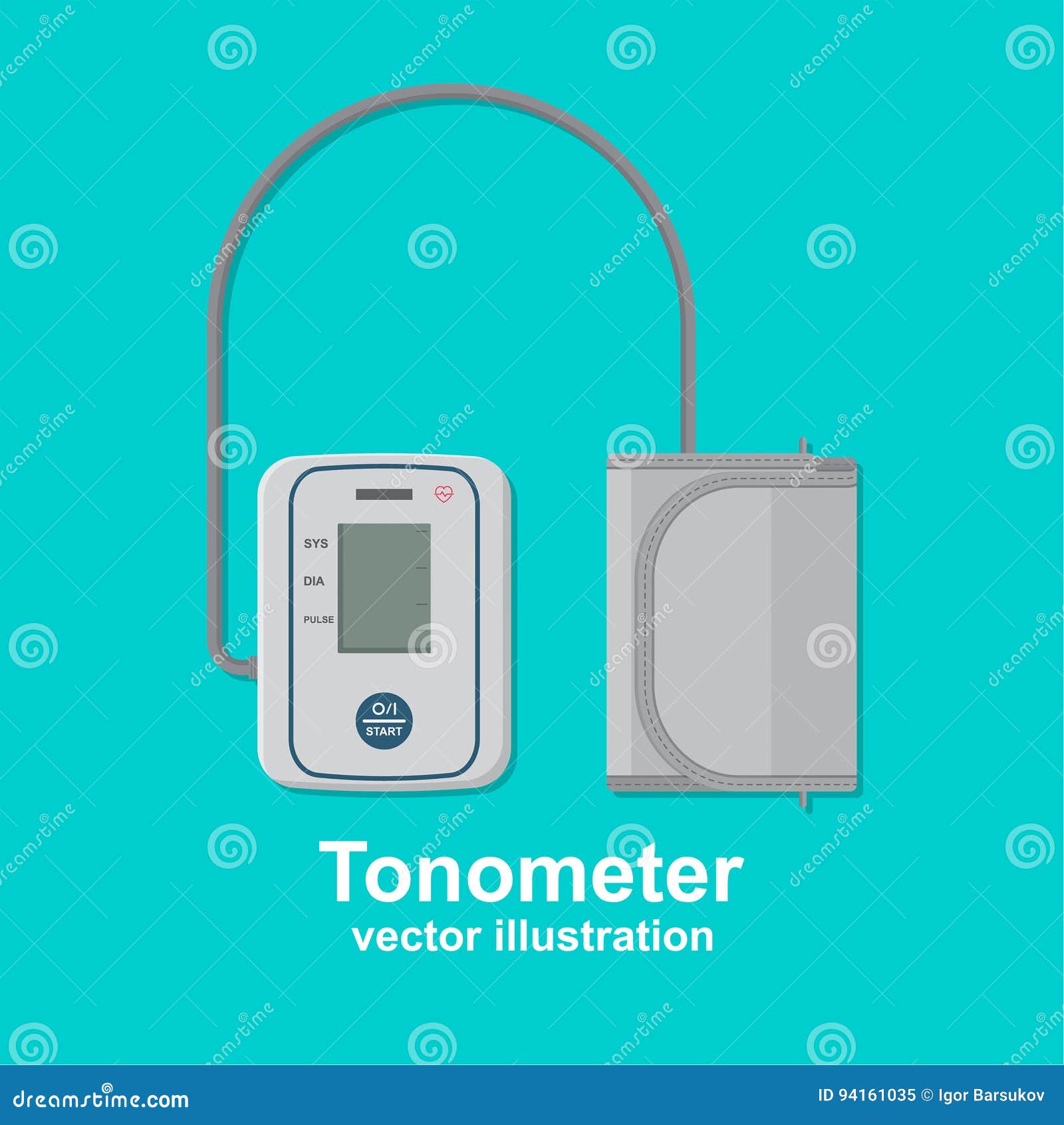 Digital tonometer stock vector. Illustration of examination - 94161035