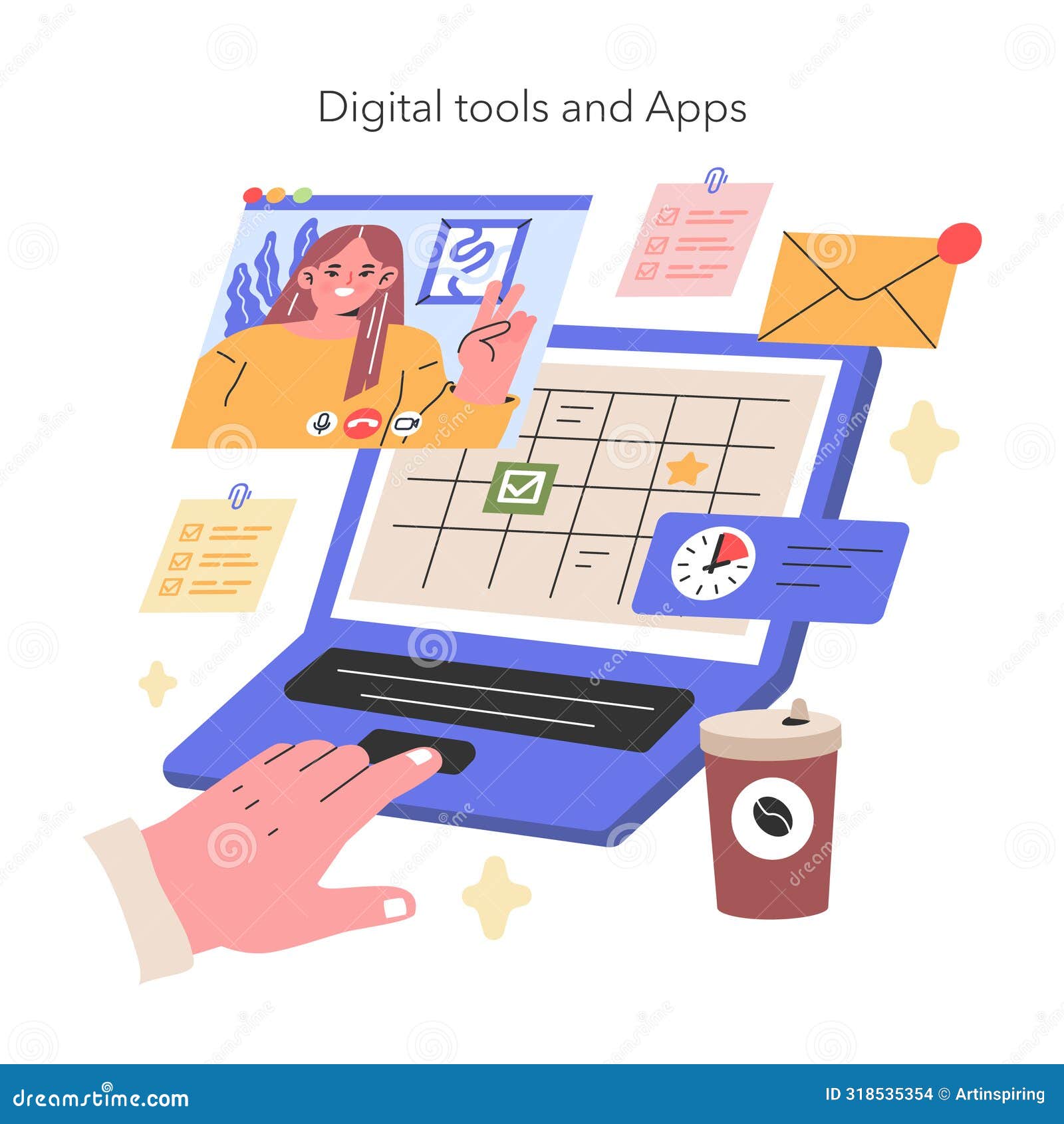 Digital Tools and Apps Illustration Stock Illustration - Illustration ...