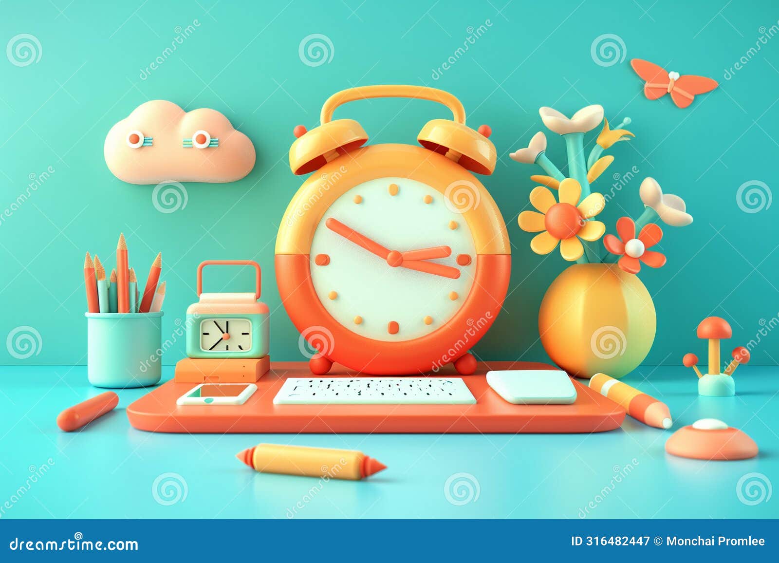Digital Tools Display for Time Management, Productivity App Interface ...