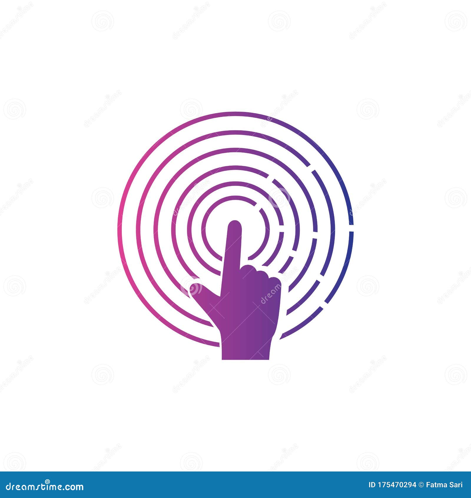 Touch Logo, Hand Touch Logo Design Vector Illustration | CartoonDealer ...