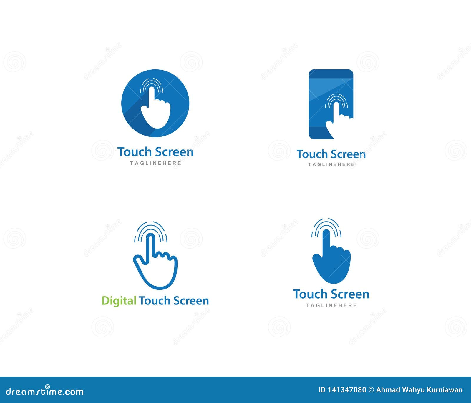 Digital Touch Screen Technology Logo Stock Vector - Illustration of ...