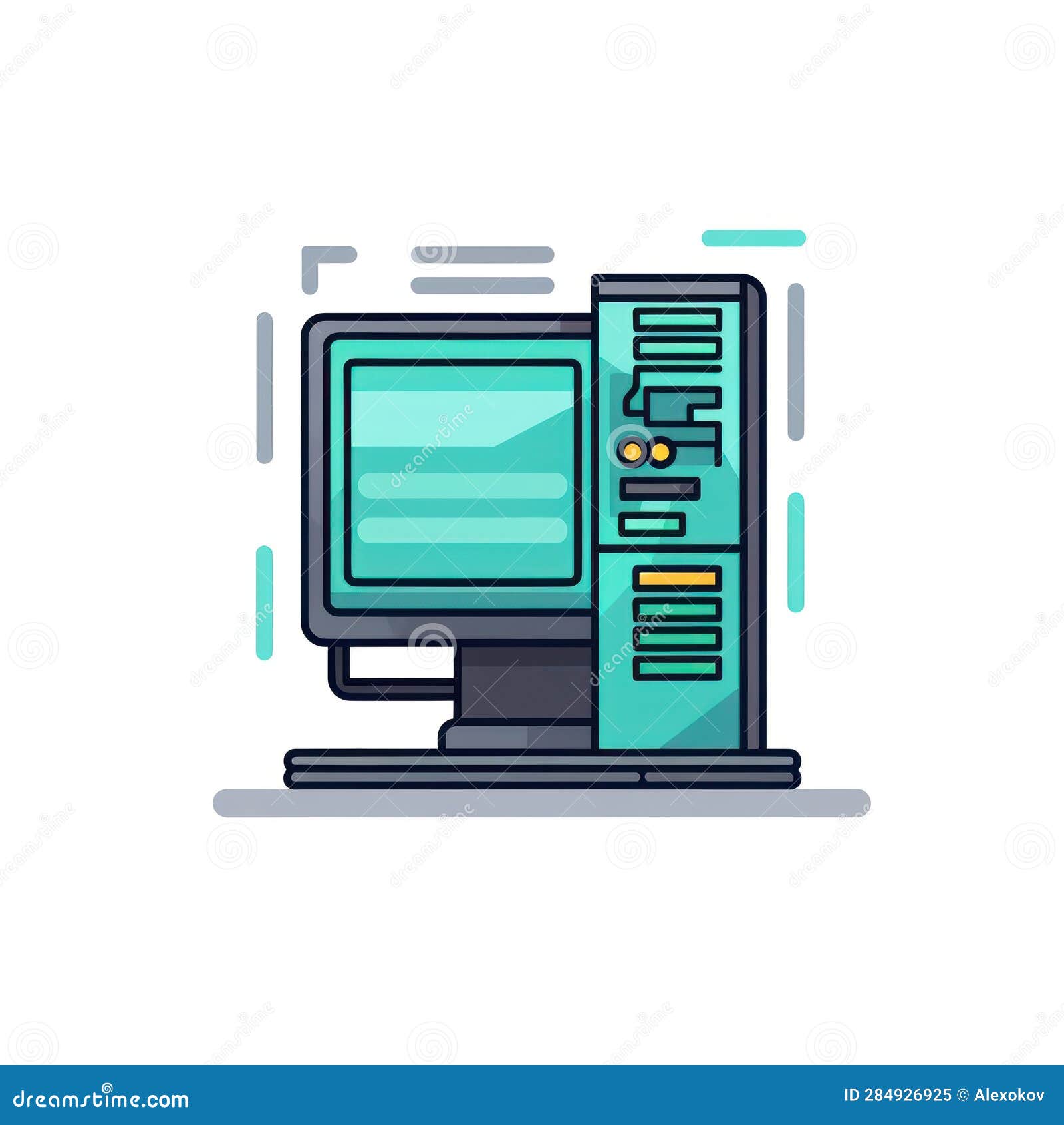 Digital Trading Computer Icon on Turquoise Background AI Generated ...
