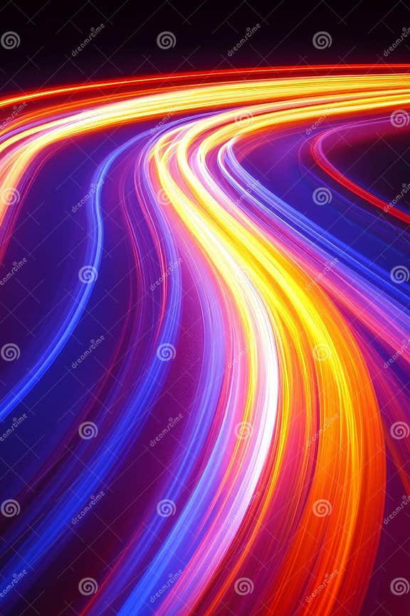 Digital Trail Streams of Data Flow with Motion Blur, Symbolizing High ...