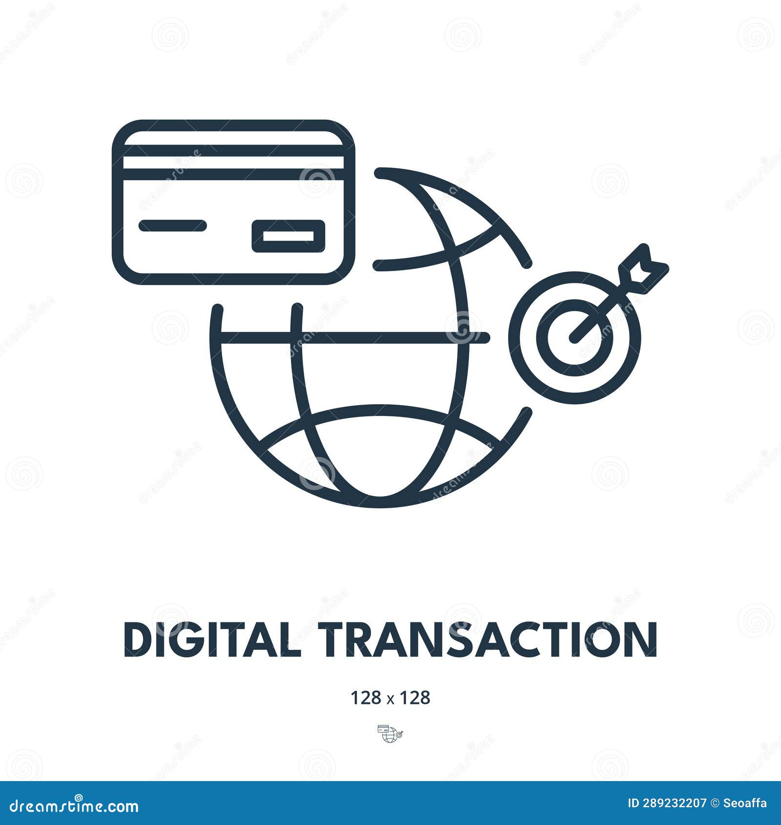 Digital Transaction Icon. Payment, Transfer, Purchase. Editable Stroke ...