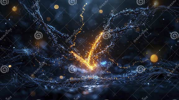 Digital Transformation in Action Glowing Processes Emerge Abstract ...