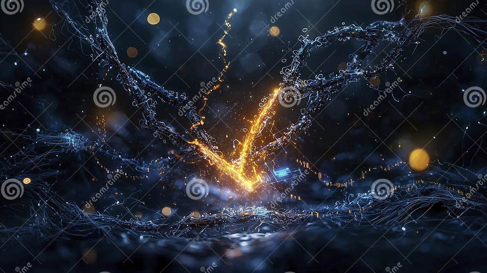 Digital Transformation in Action Glowing Processes Emerge Abstract ...