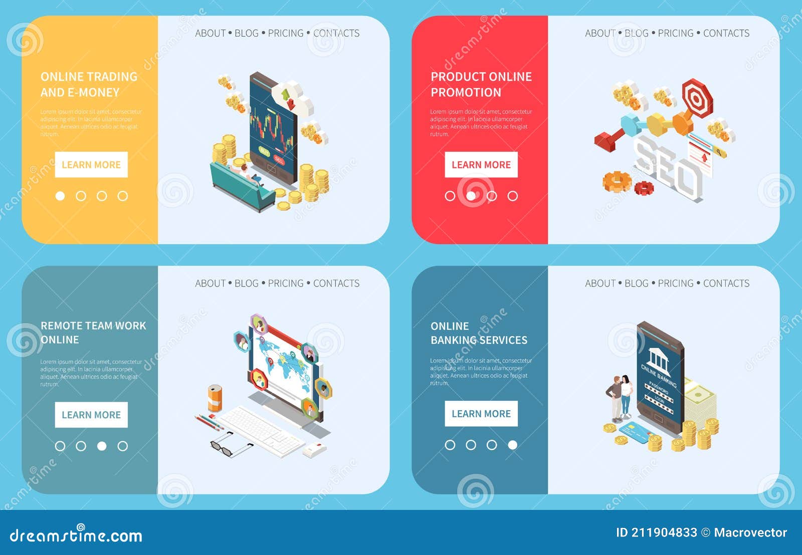 Digital Transformation Banners Stock Vector - Illustration of template ...