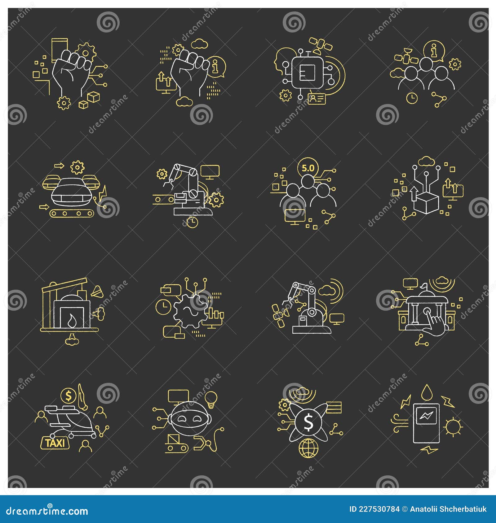 Digitalization Future Internet Background Royalty-Free Cartoon ...