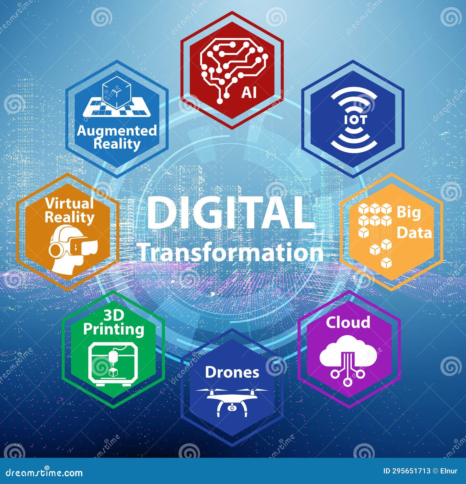 Digital Transformation Concept - 3d Rendering Stock Illustration ...