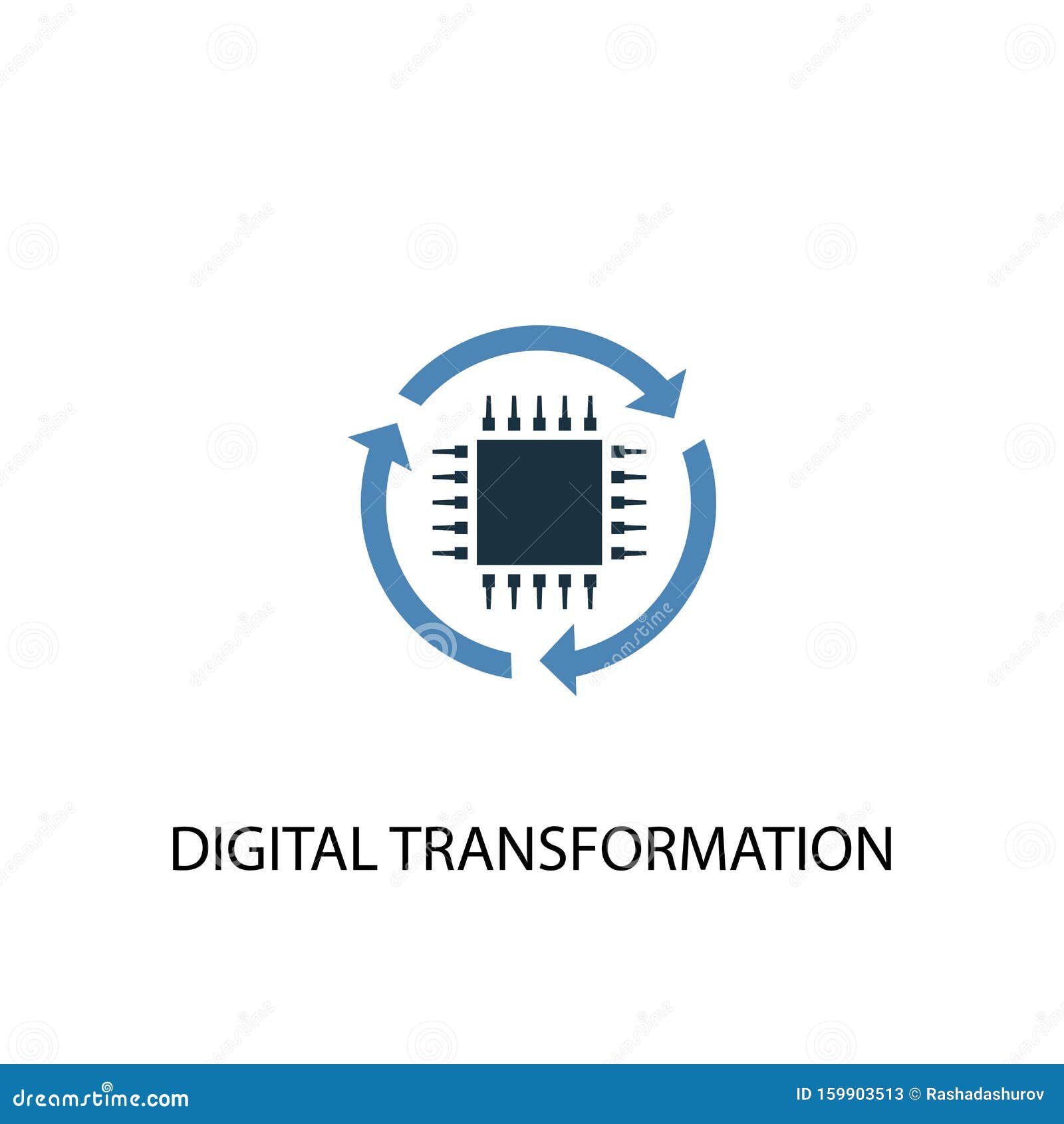 Digital Transformation Concept 2 Colored Stock Vector - Illustration of ...