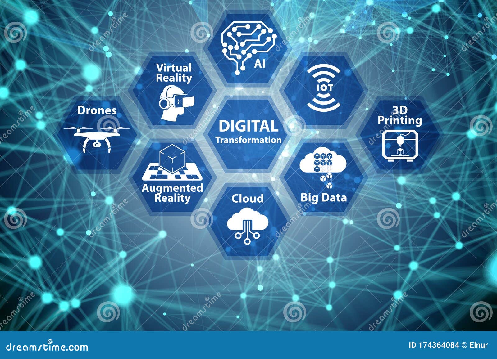 Digital Transformation Concept - 3d Rendering Stock Illustration ...