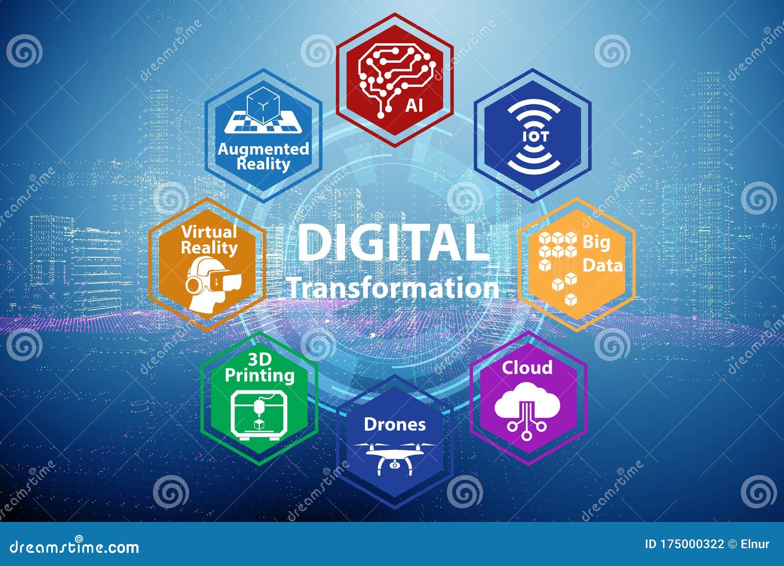 Digital Transformation Concept - 3d Rendering Stock Illustration ...