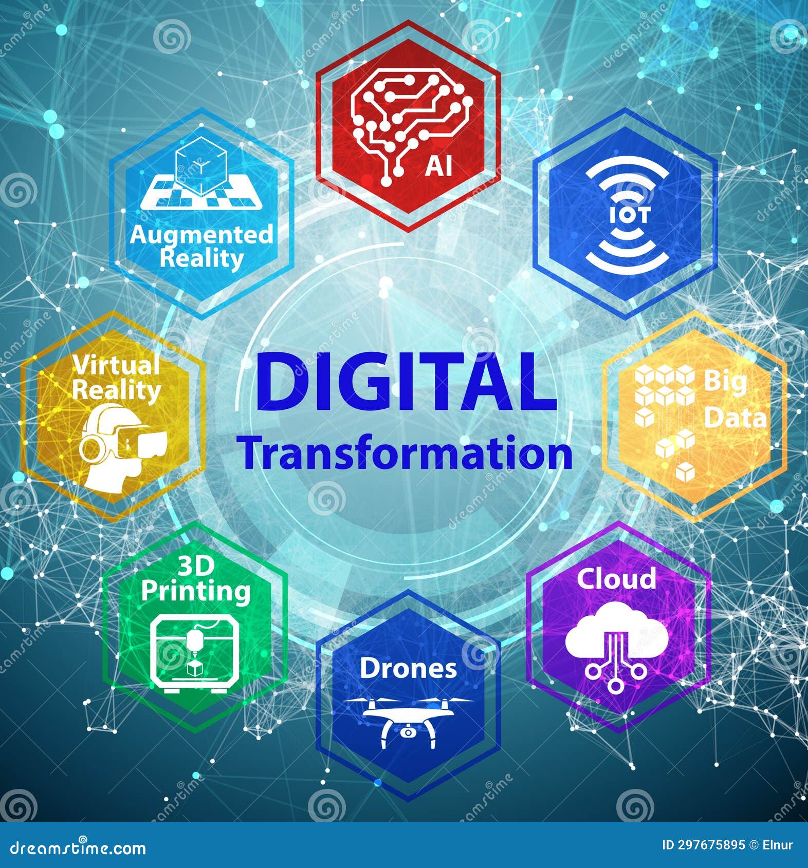 Digital Transformation Concept - 3d Rendering Stock Illustration ...