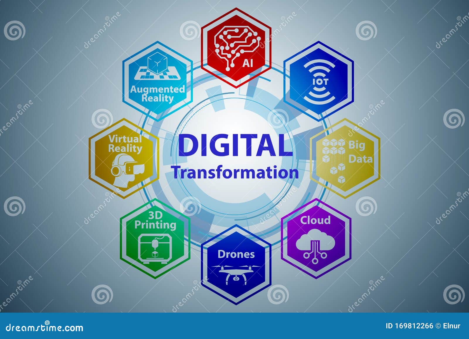 Digital Transformation Concept - 3d Rendering Stock Illustration ...