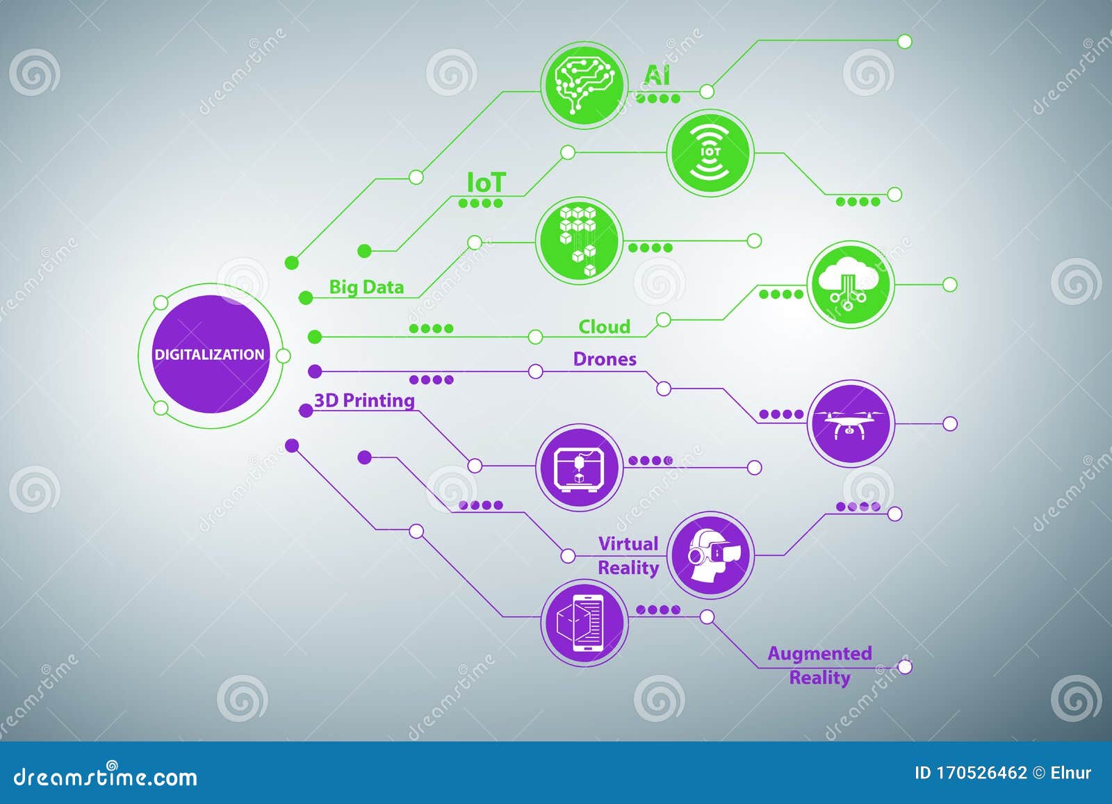Digital Transformation Concept - 3d Rendering Stock Illustration ...