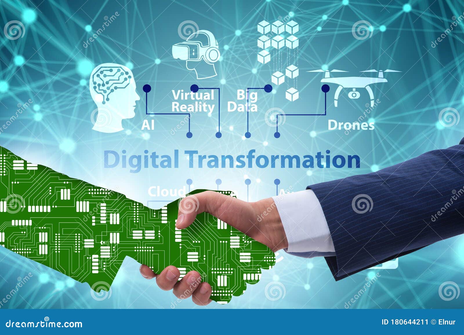 Digital Transformation Concept with Handshake Stock Image - Image of ...