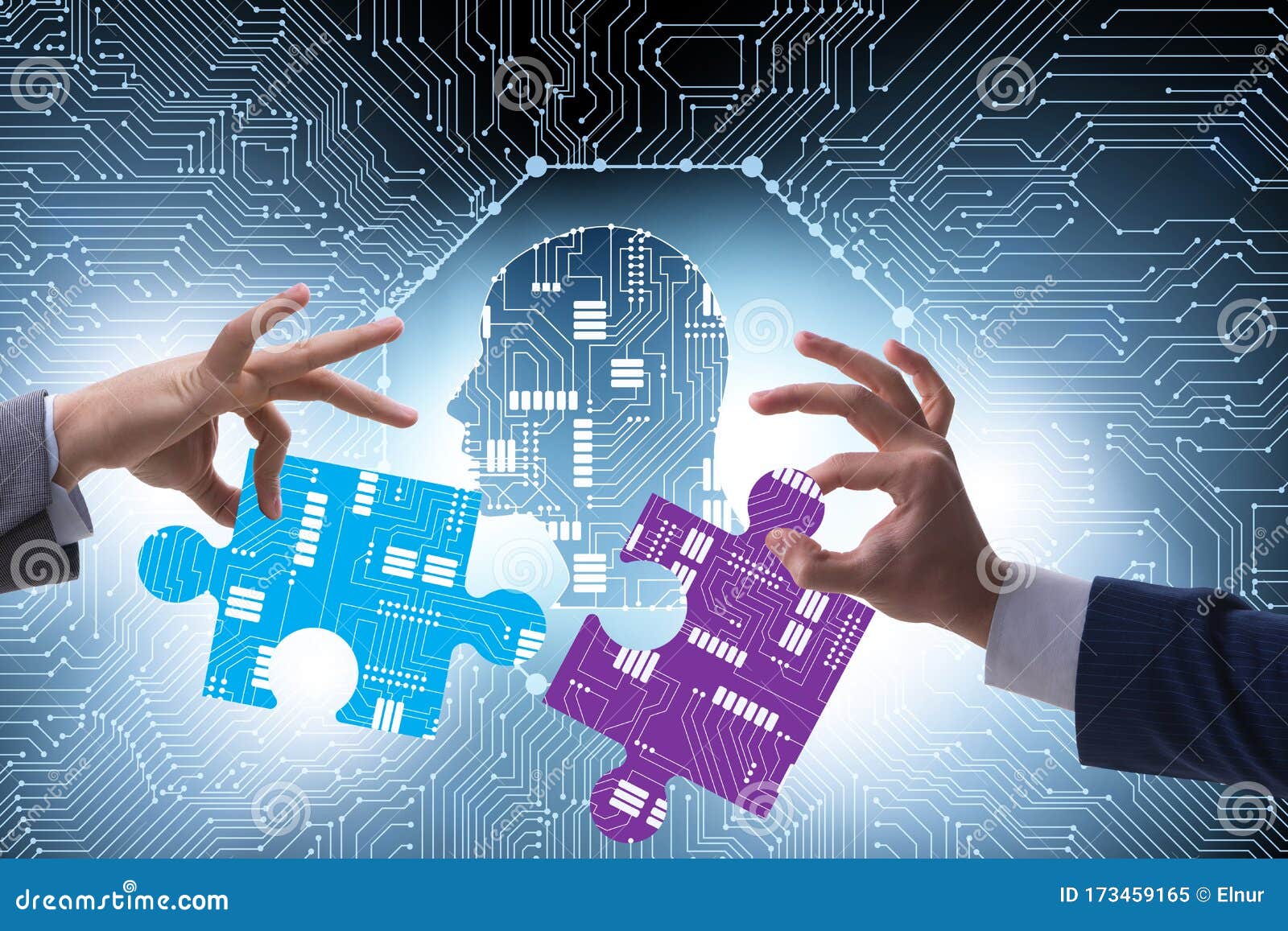 Digital Transformation Concept with Jigsaw Puzzle Stock Image - Image ...