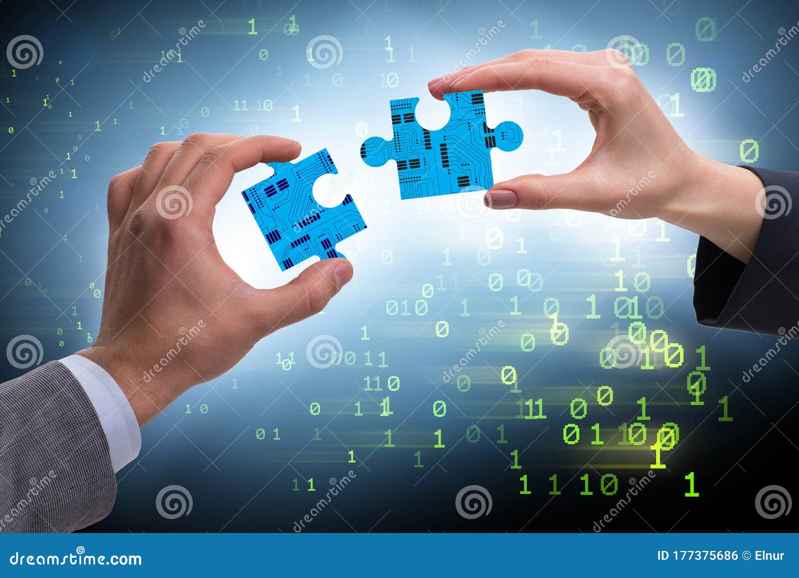 Digital Transformation Concept with Jigsaw Puzzle Stock Photo - Image ...