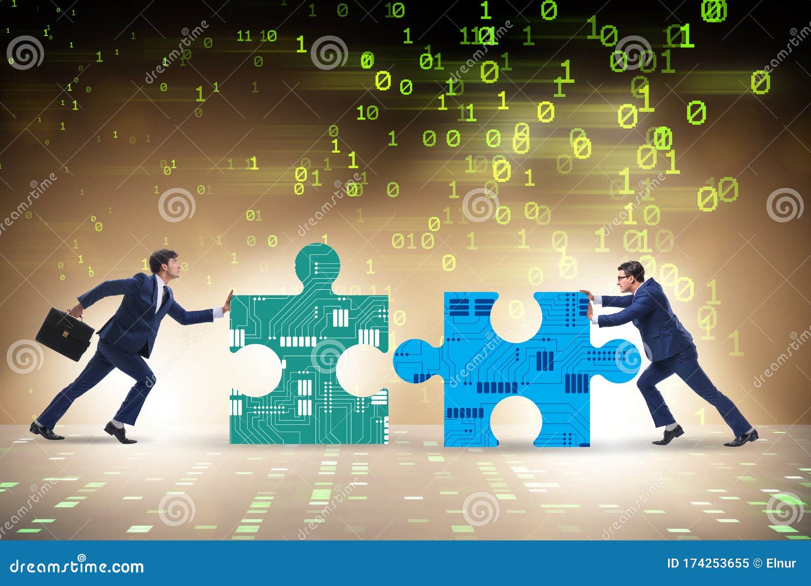 Digital Transformation Concept with Jigsaw Puzzle Stock Image - Image ...